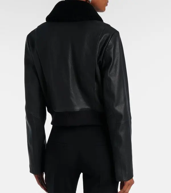 Vince Shearling-trimmed Leather Jacket