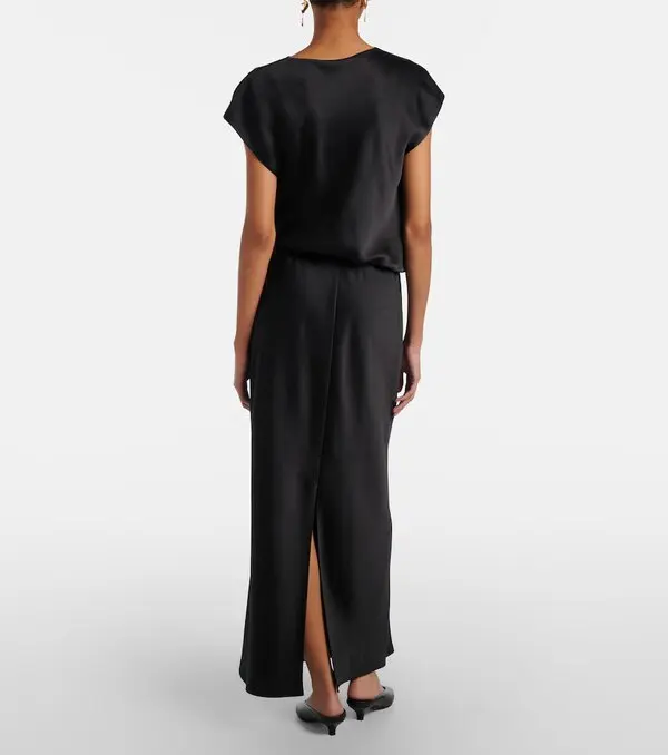 Vince Draped Satin Maxi Dress