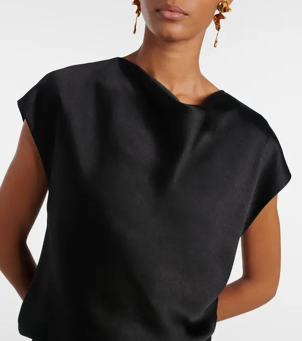 Vince Draped Satin Maxi Dress