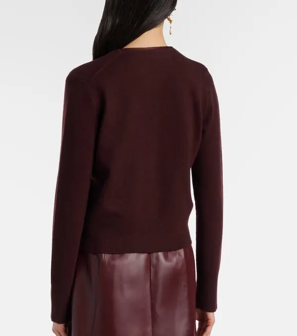 Vince Wool And Cashmere-blend Cardigan - Burgundy