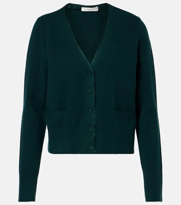 Vince Wool And Cashmere-blend Cardigan - Green