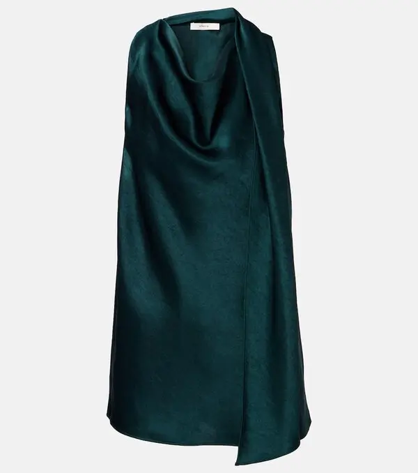 Vince Scarf-detail Satin Top - Green