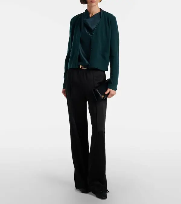 Vince Wool And Cashmere-blend Cardigan - Green