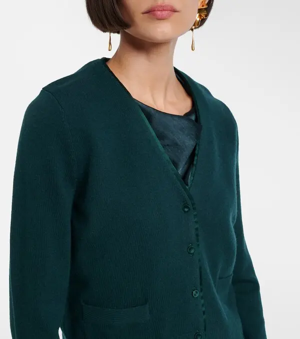 Vince Wool And Cashmere-blend Cardigan - Green