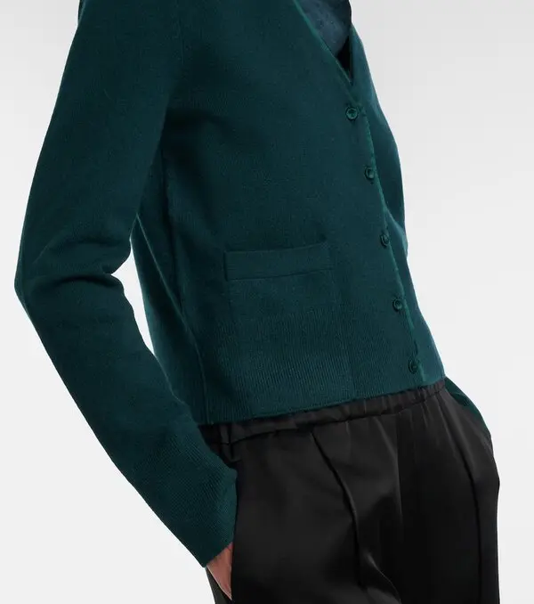 Vince Wool And Cashmere-blend Cardigan - Green