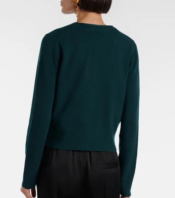 Vince Wool And Cashmere-blend Cardigan - Green