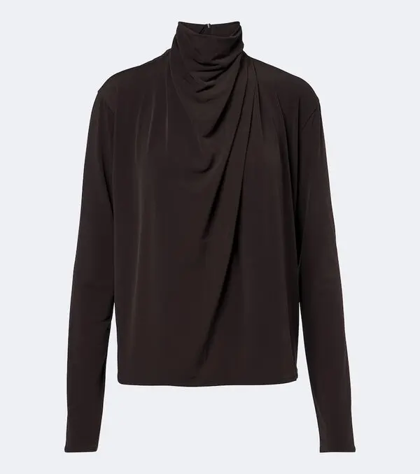 Vince Draped Jersey Top - Brown