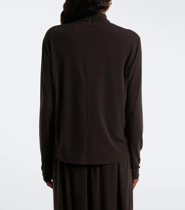 Vince Draped Jersey Top - Brown