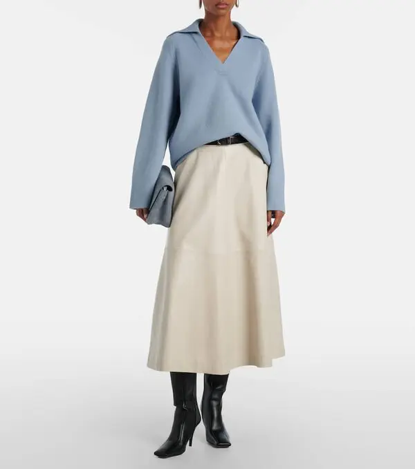 Vince Wool And Cashmere-blend Polo Sweater - Blue