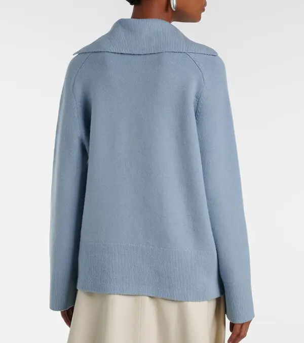 Vince Wool And Cashmere-blend Polo Sweater - Blue