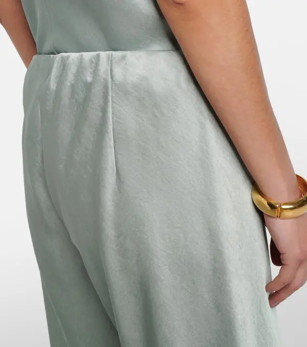 Vince Satin Wide-leg Pants - Green