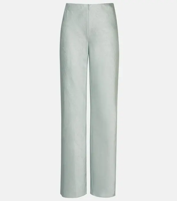 Vince Satin Wide-leg Pants - Green