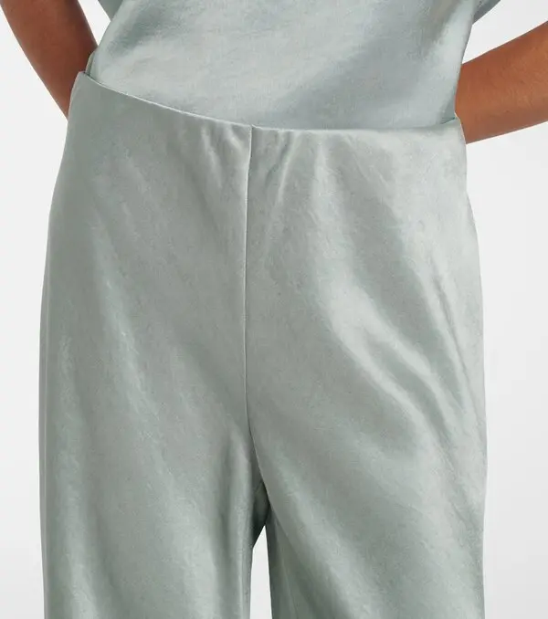 Vince Satin Wide-leg Pants - Green