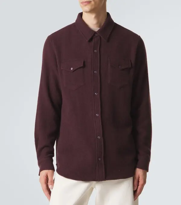 GOD'S TRUE CASHMERE Claret Cashmere Shirt With Amethyst - Burgundy