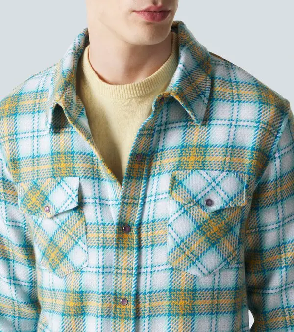 GOD'S TRUE CASHMERE Freedom Cashmere Shirt With Amethyst - Blue