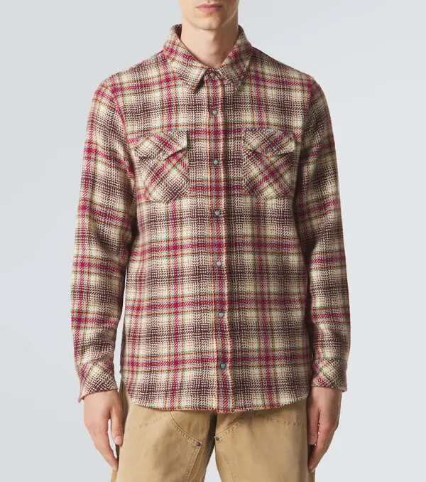 GOD'S TRUE CASHMERE Balance Cashmere Shirt With Emerald - Brown