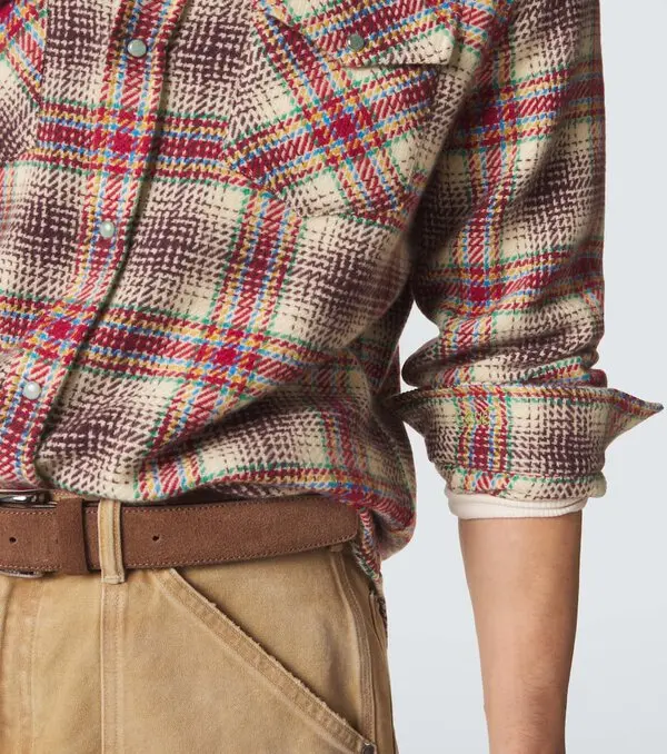 GOD'S TRUE CASHMERE Balance Cashmere Shirt With Emerald - Brown