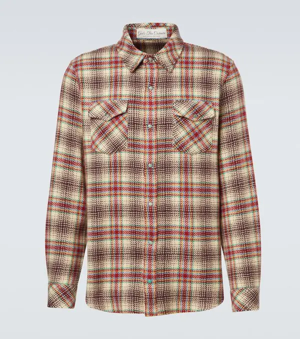 GOD'S TRUE CASHMERE Balance Cashmere Shirt With Emerald - Brown