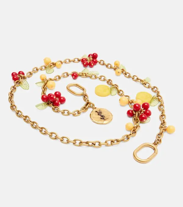 Saint Laurent Cassandre Charm Pendant - Gold