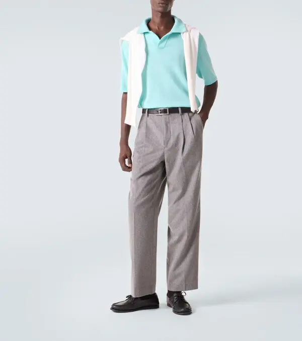 ALLUDE Wool And Cashmere Polo Sweater - Blue