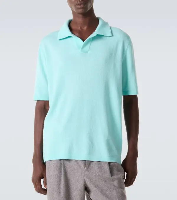 ALLUDE Wool And Cashmere Polo Sweater - Blue