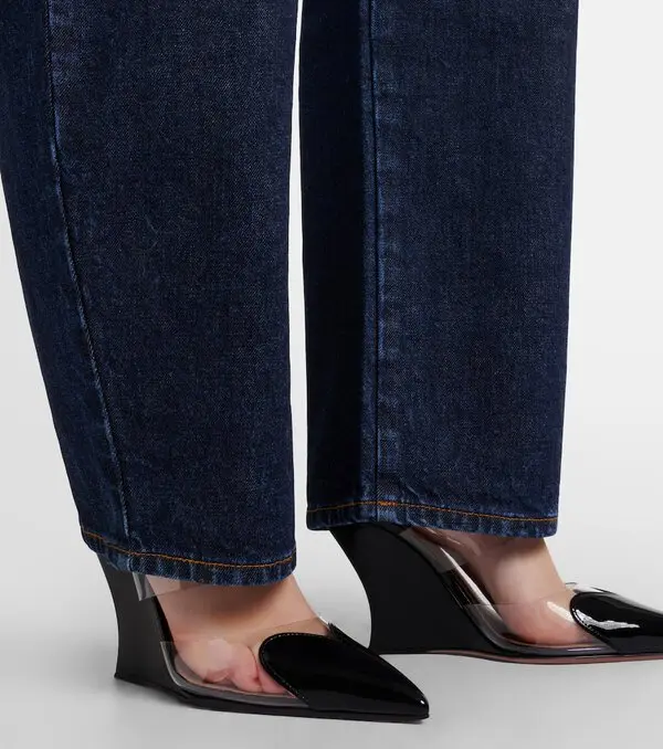 Alaïa Le Coeur Wedge Mules - Black