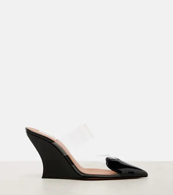 Alaïa Le Coeur Wedge Mules - Black