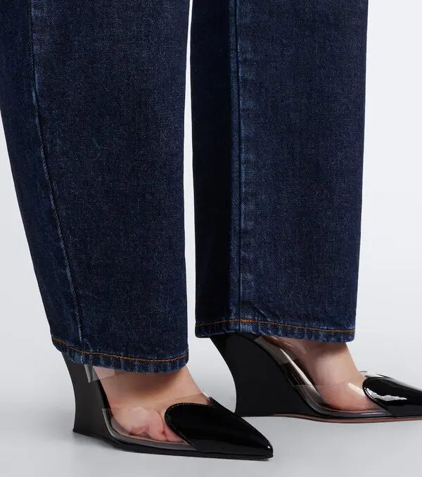 Alaïa Le Coeur Wedge Mules - Black