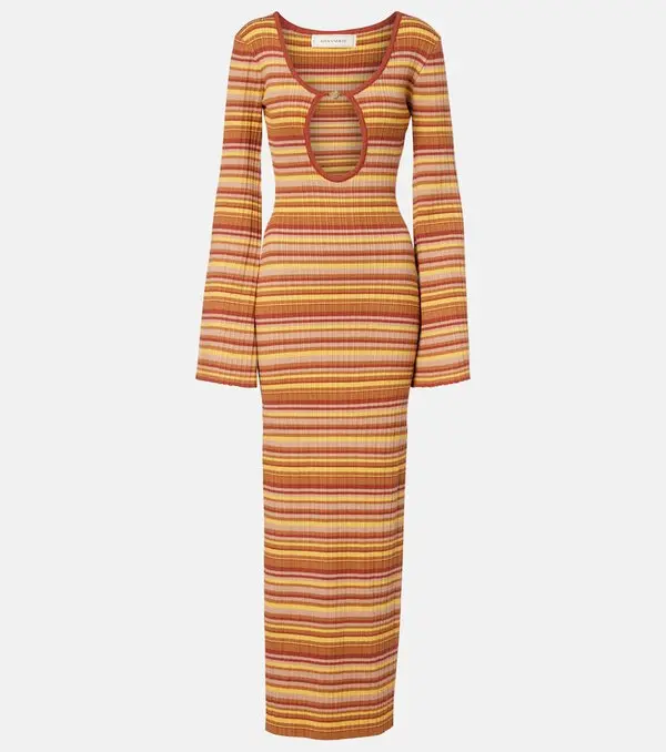 BANANHOT Rey Cutout Striped Maxi Dress - Multicoloured