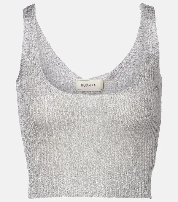 BANANHOT Aretha Sequined Crop Top