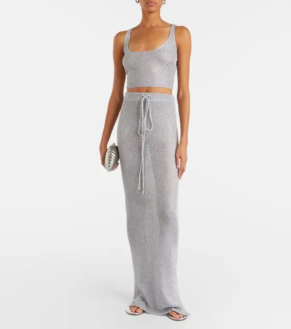 BANANHOT Aretha Sequined Crop Top