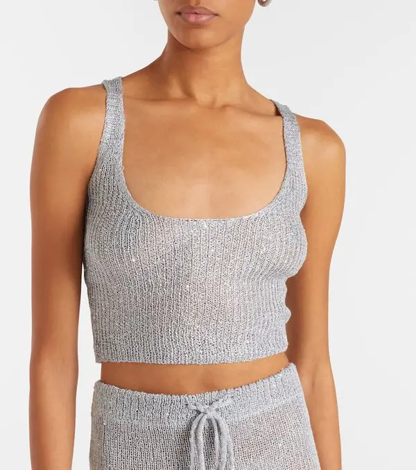 BANANHOT Aretha Sequined Crop Top