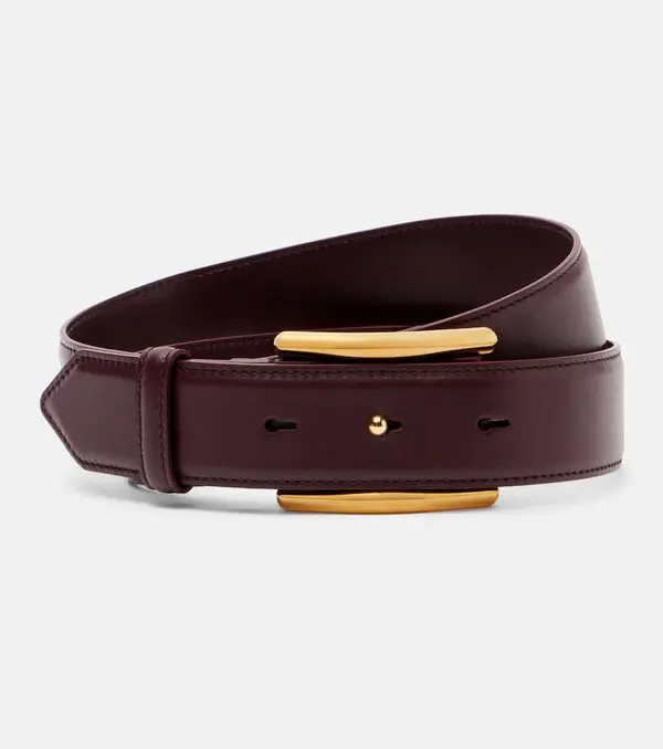 Alaïa Curve Leather Belt - Burgundy
