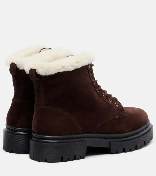 Staud Henry Shearling-lined Suede Combat Boots