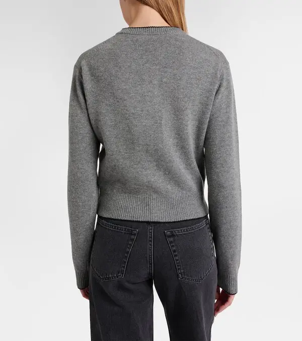 Chloé Logo Heart Cardigan - Grey