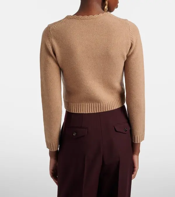 Chloé Logo Wool And Cashmere Sweater - Beige