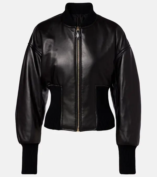 Alaïa Leather Bomber Jacket