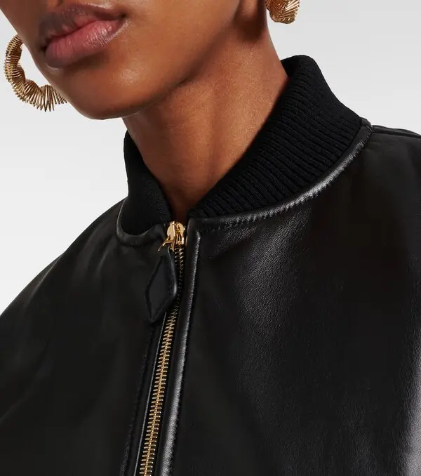 Alaïa Leather Bomber Jacket