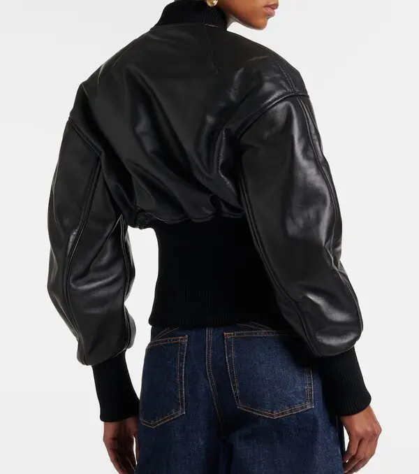 Alaïa Leather Bomber Jacket