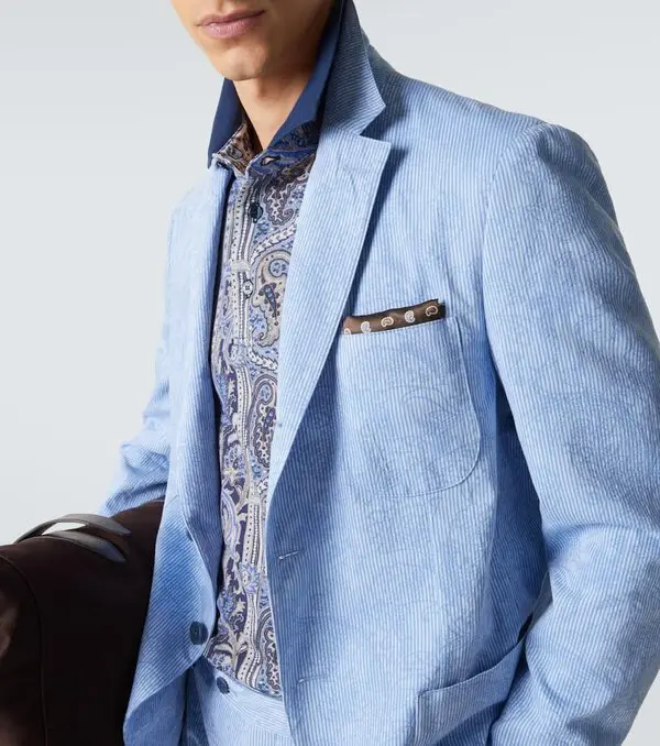 Etro Woven Cotton Jersey Blazer