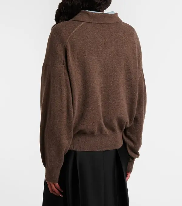 LISA YANG Katriel Cashmere Polo Sweater - Brown
