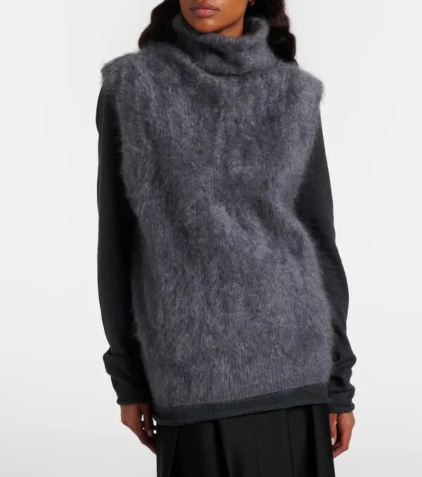 LISA YANG Aisla Cashmere Turtleneck Sweater - Grey