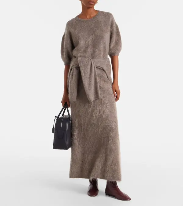 LISA YANG Asta Cashmere Maxi Skirt - Grey
