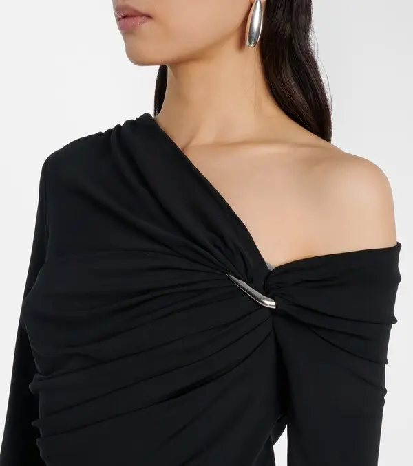 Veronica Beard Asymmetrical Ruched Jersey Top