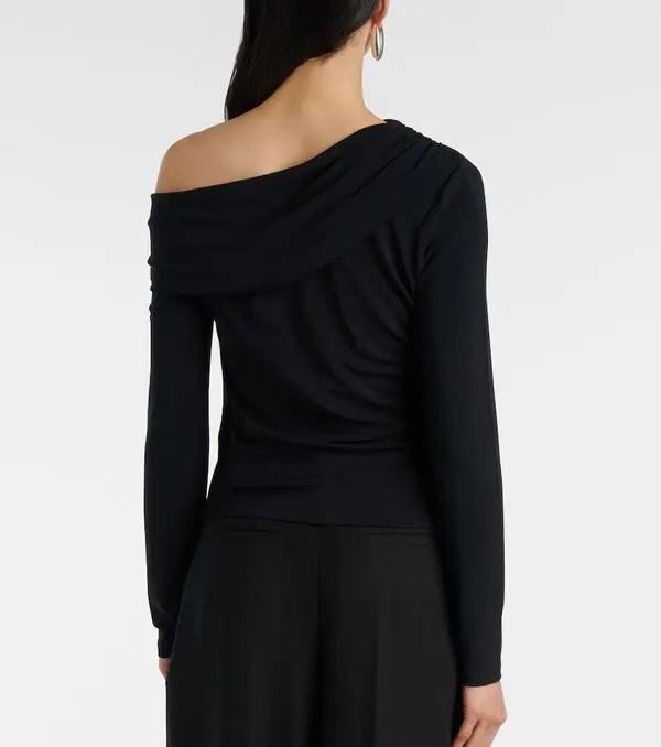Veronica Beard Asymmetrical Ruched Jersey Top