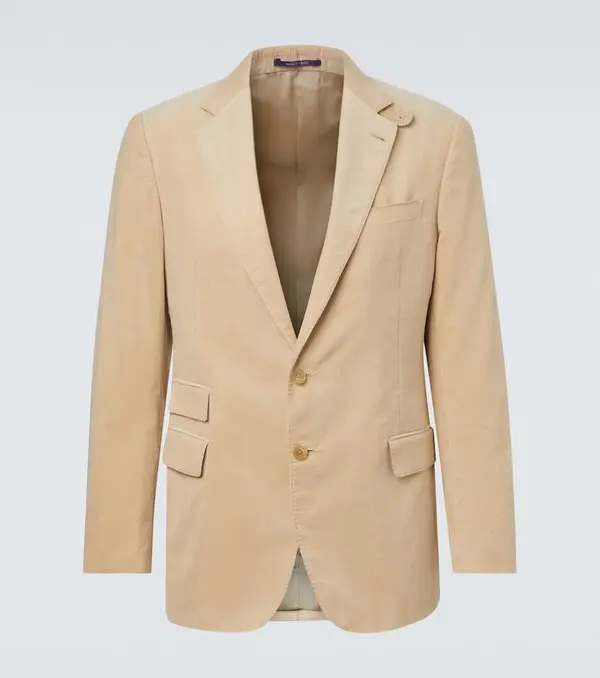 Ralph Lauren Purple Label Cotton Corduroy Blazer - Beige
