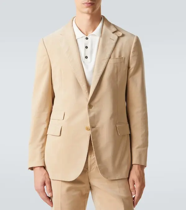 Ralph Lauren Purple Label Cotton Corduroy Blazer - Beige