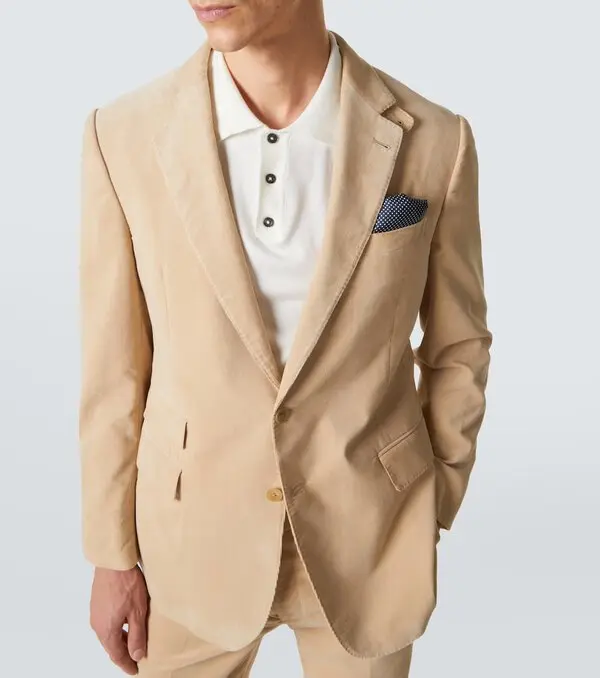 Ralph Lauren Purple Label Cotton Corduroy Blazer - Beige