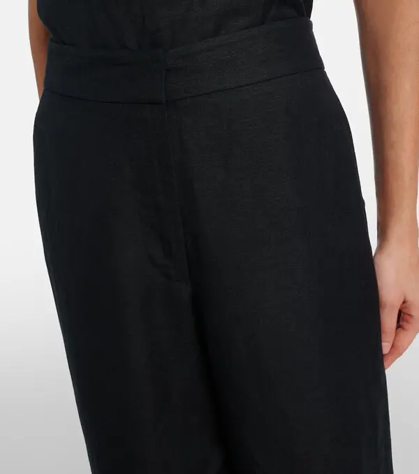 Simkhai Linen-blend Wide-leg Pants - Black