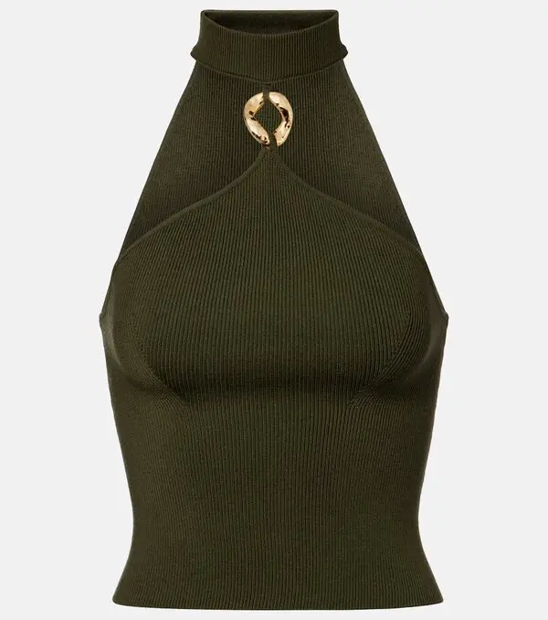 Simkhai Renlen Halterneck Wool Top - Green